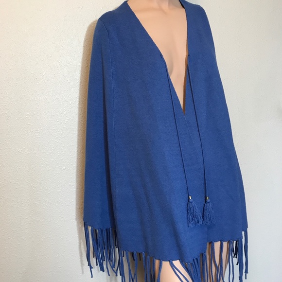 Joy & Iman | Jackets & Coats | Knit Cape With Fringe | Poshmark